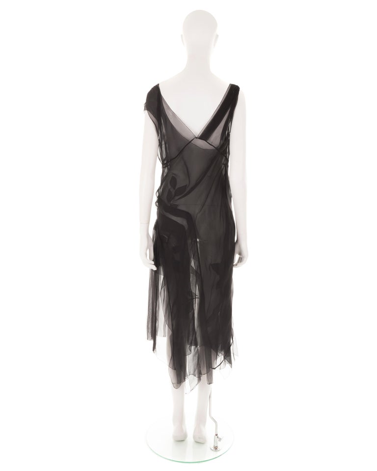 Alberta Ferretti S/S 2002 floral silk double-layered dress For Sale at ...