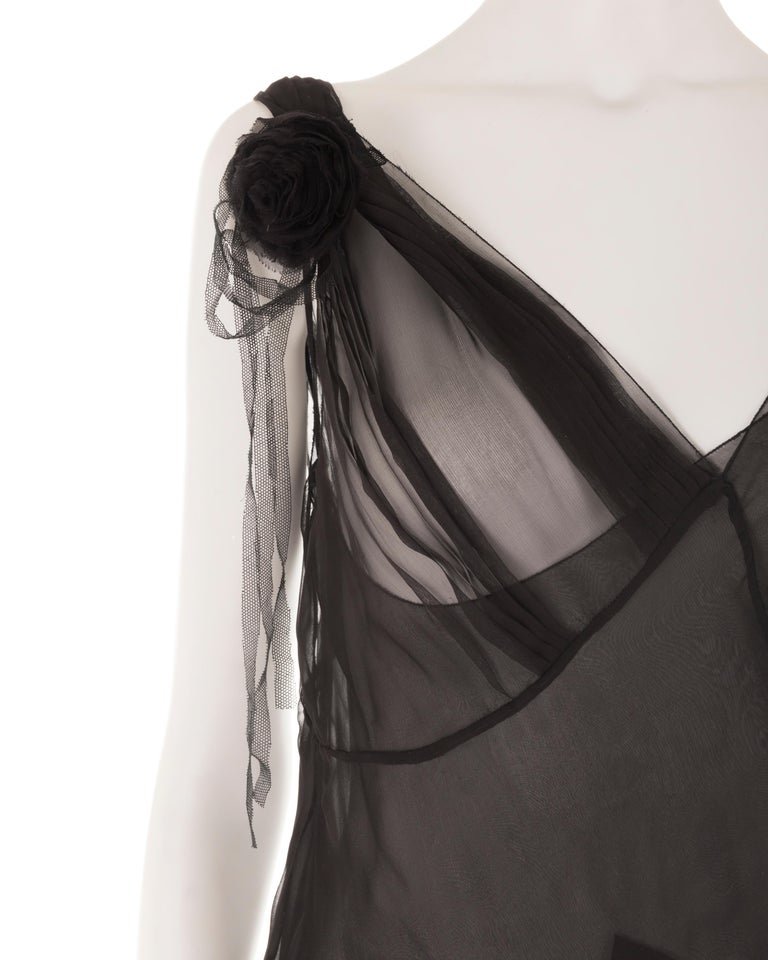 Alberta Ferretti S/S 2002 floral silk double-layered dress For Sale at ...