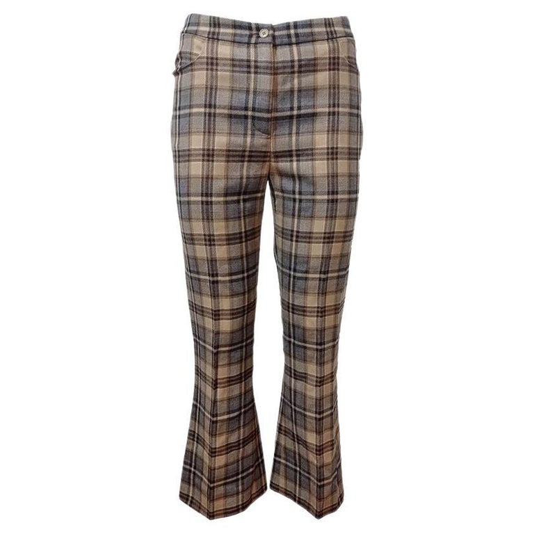 Alberta Ferretti Tartan pants size 38 For Sale at 1stDibs