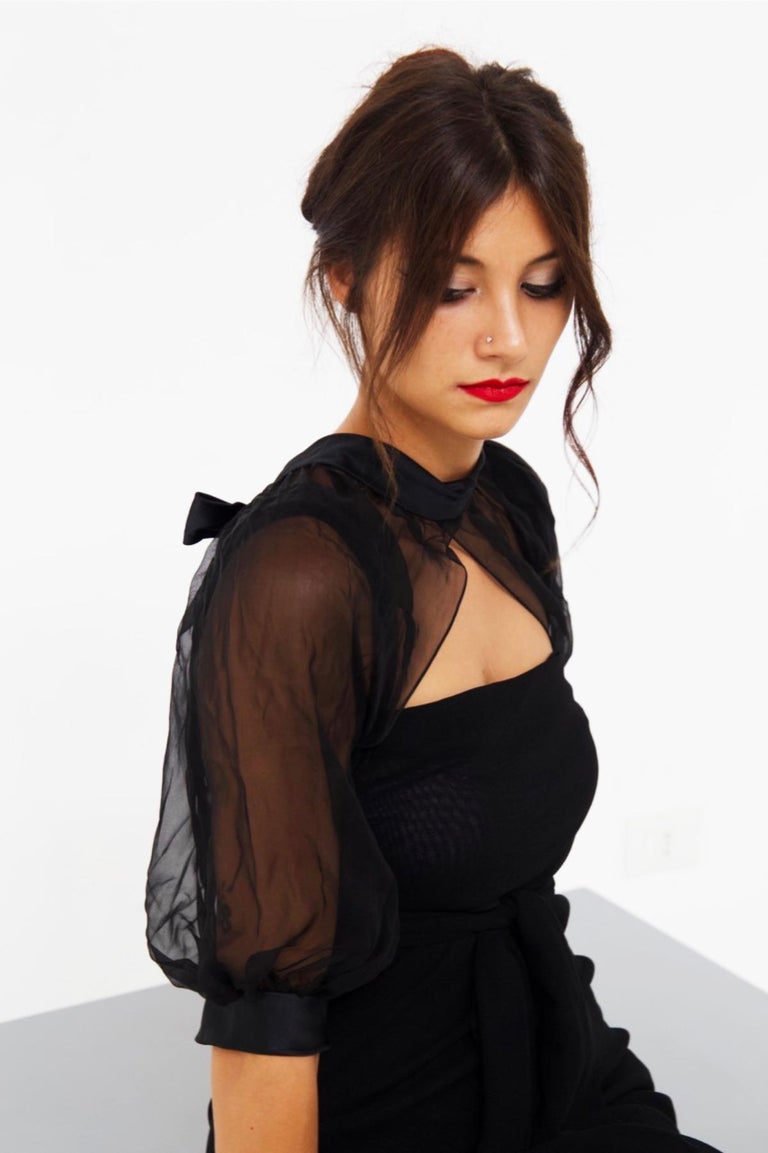 Alberta Ferretti Vintage Black Sleeve Covers For Sale at 1stDibs