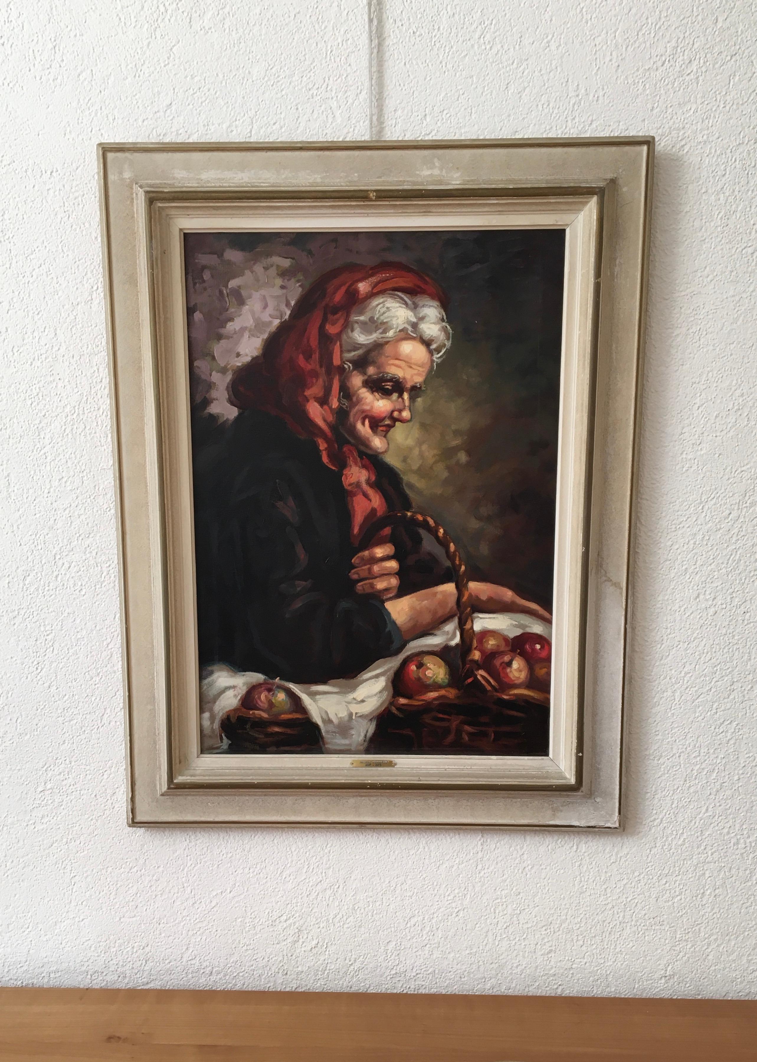 Alberto Cecconi - Old woman and her fruit basket For Sale at 1stDibs ...