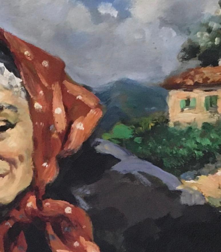 Alberto Cecconi - The old woman and her donkey For Sale at 1stDibs