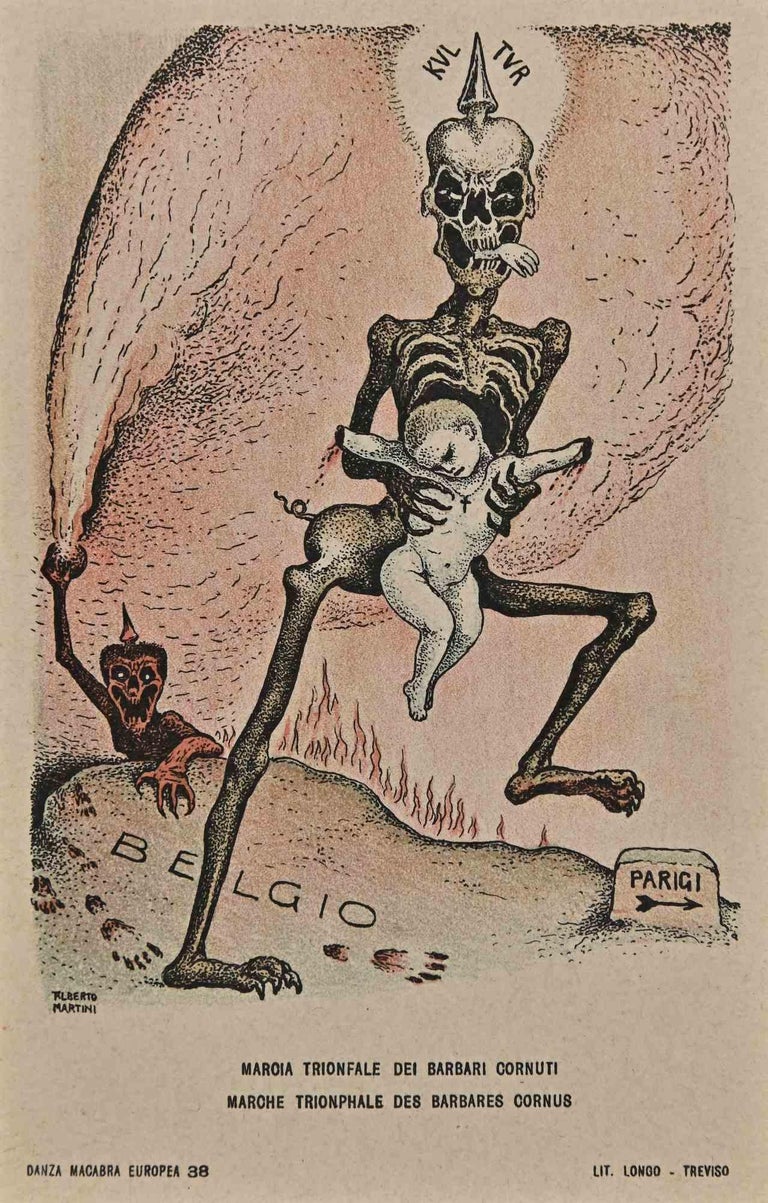 Alberto Martini - The European Macabre Dance N.38 - Lithograph by A ...