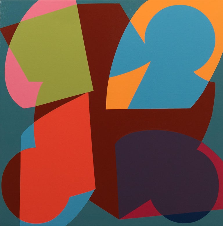 Alberto Murillo - "Motion I" Abstract Painting with Overlapping Shapes ...