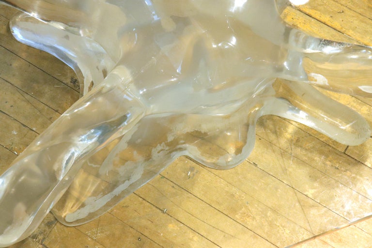 Alberto Rocchi Italian Modern Biomorphic Glass Coffee Table with ...