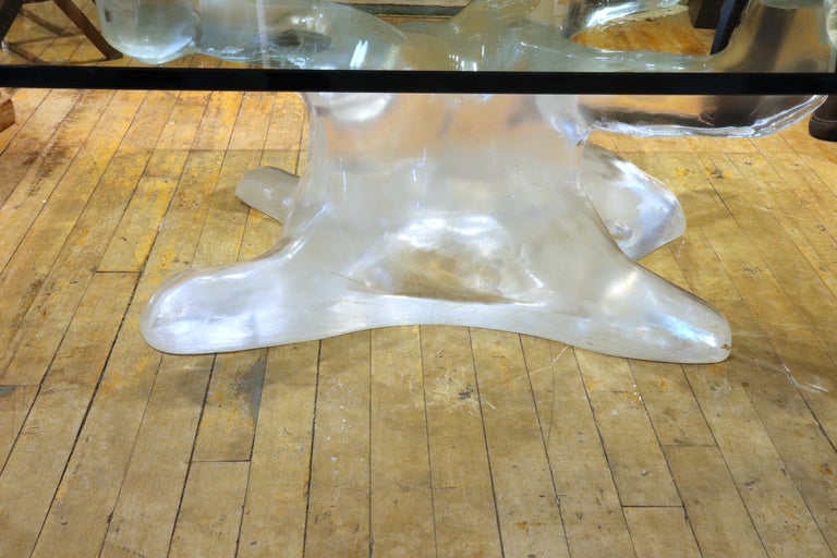 Alberto Rocchi Italian Modern Biomorphic Glass Coffee Table with ...