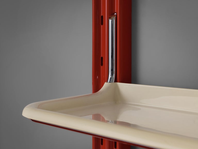 Alberto Rosselli Large White and Red Wall-Unit ‘Speedy’ For Sale at 1stDibs