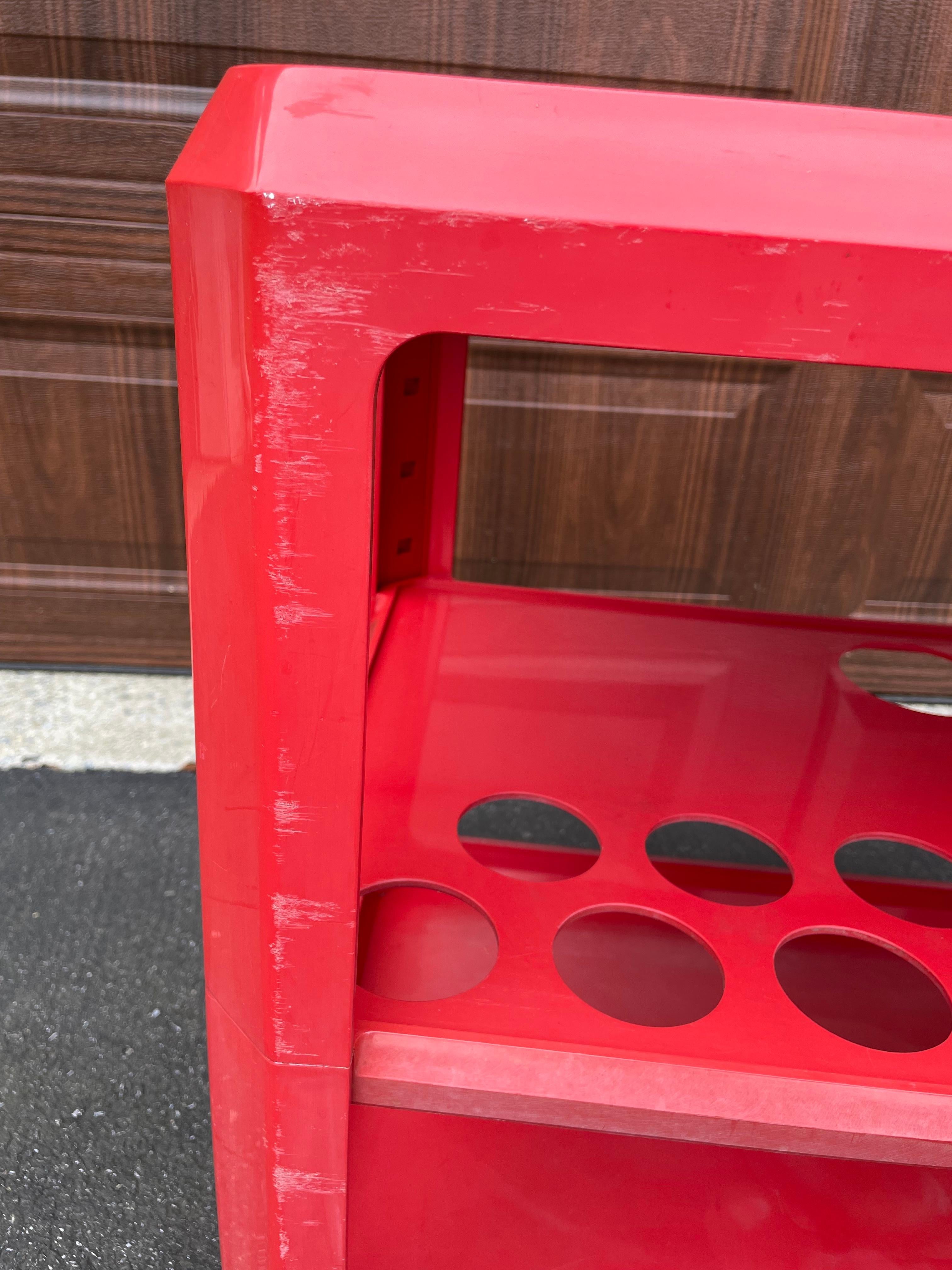 Alberto Roselli for Kartell Red Bar Cart / Drink Trolley For Sale at ...