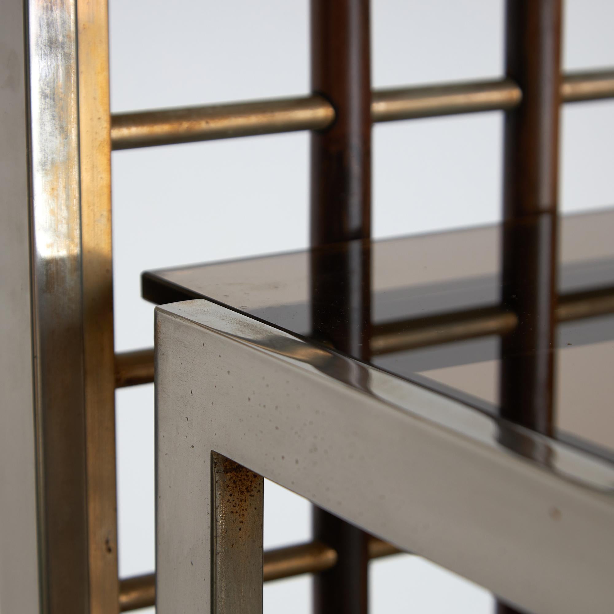 Alberto Smania Chrome and Bamboo Shelving System, 1967 For Sale at 1stDibs