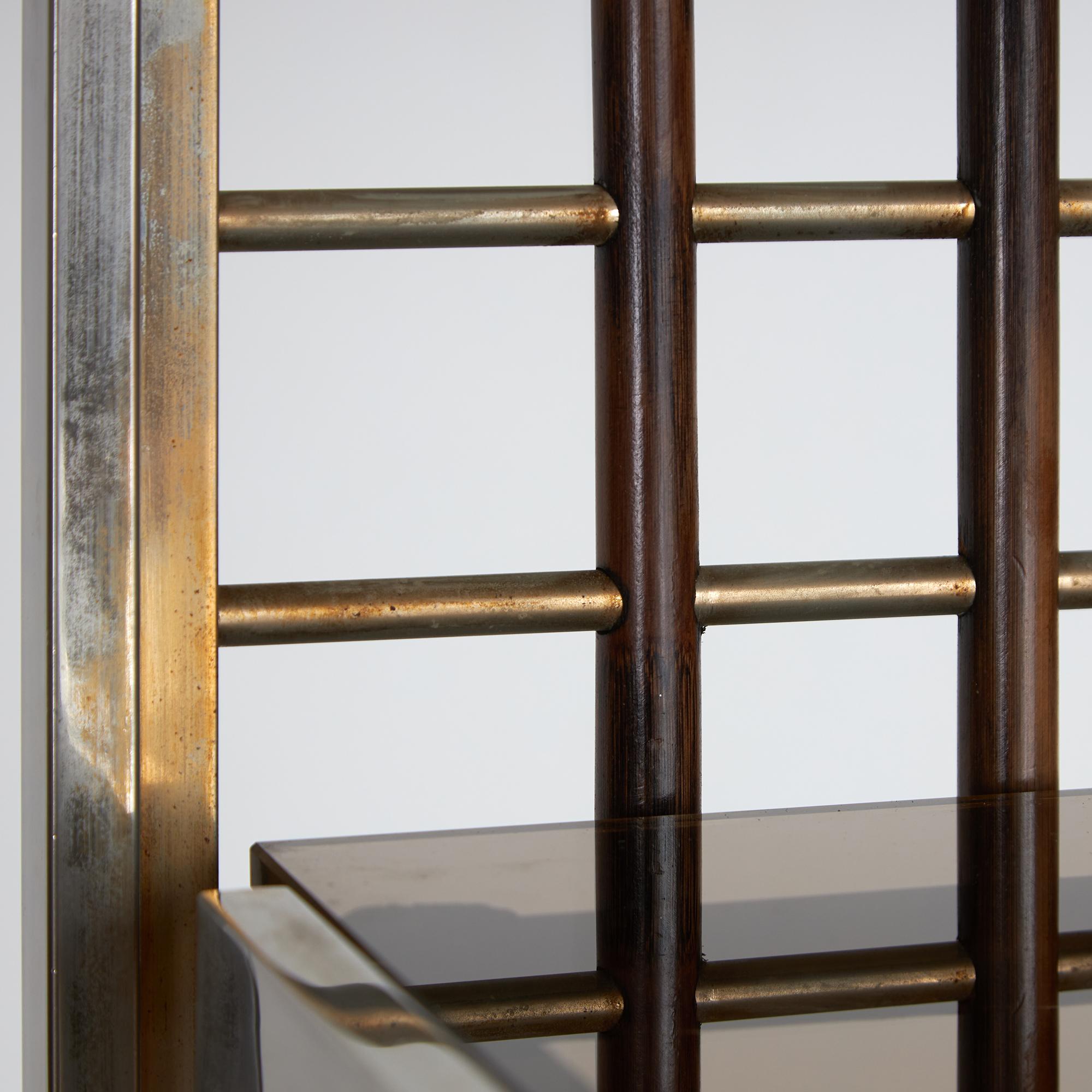 Alberto Smania Chrome and Bamboo Shelving System, 1967 For Sale at 1stDibs