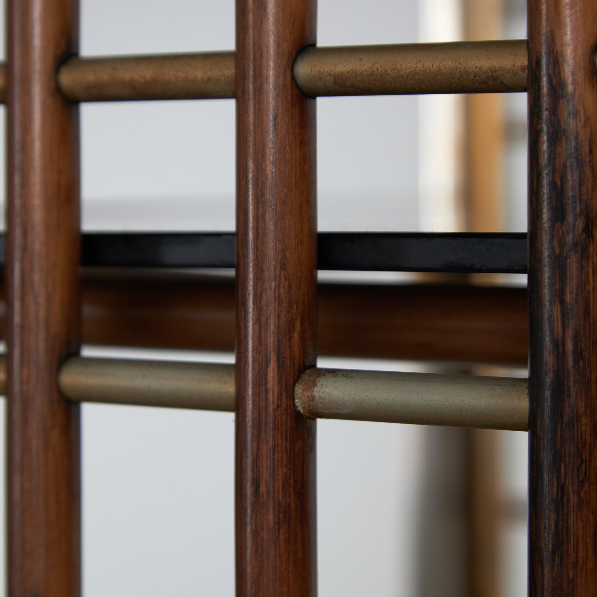 Alberto Smania Chrome and Bamboo Shelving System, 1967 For Sale at 1stDibs