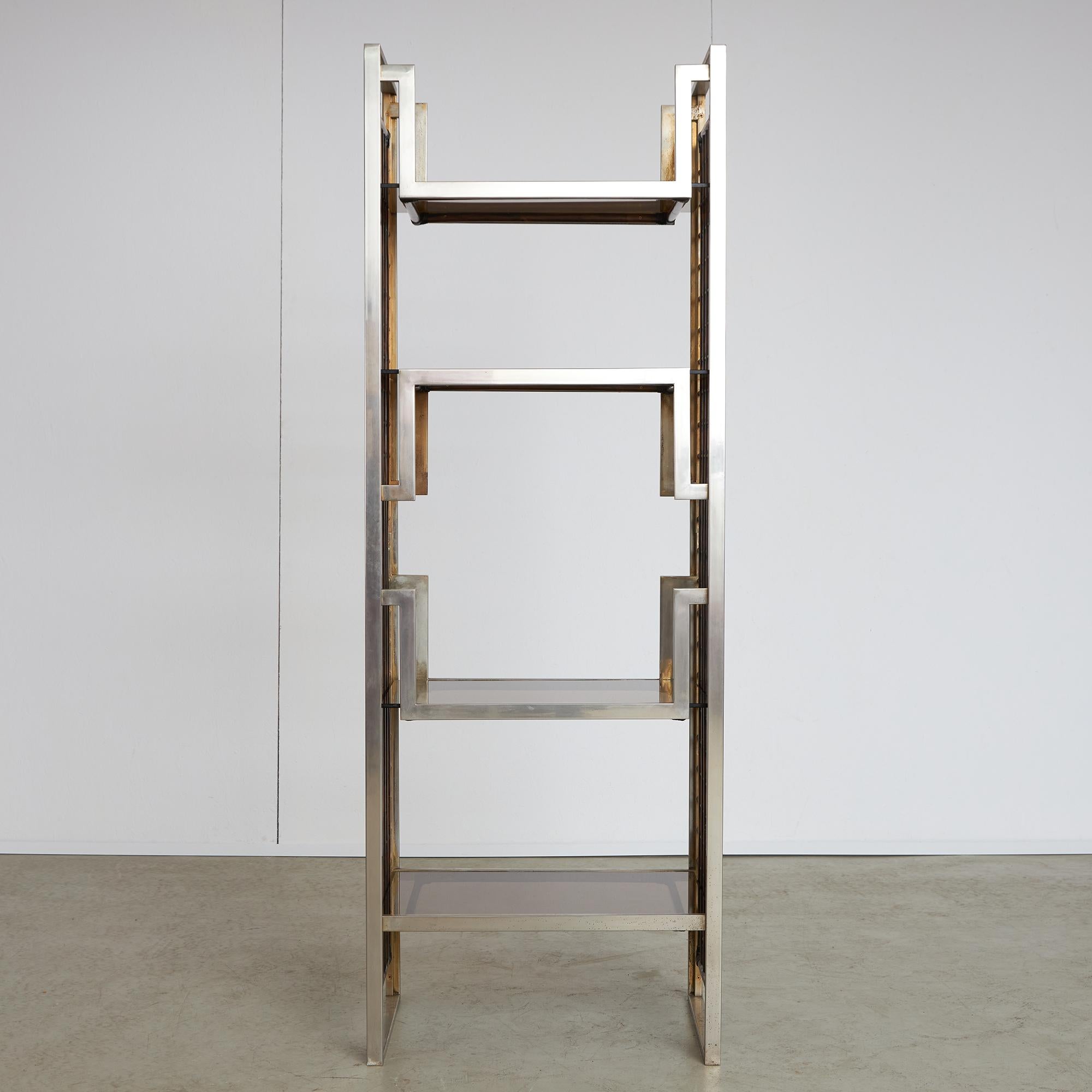 Alberto Smania Chrome and Bamboo Shelving System, 1967 For Sale at 1stDibs