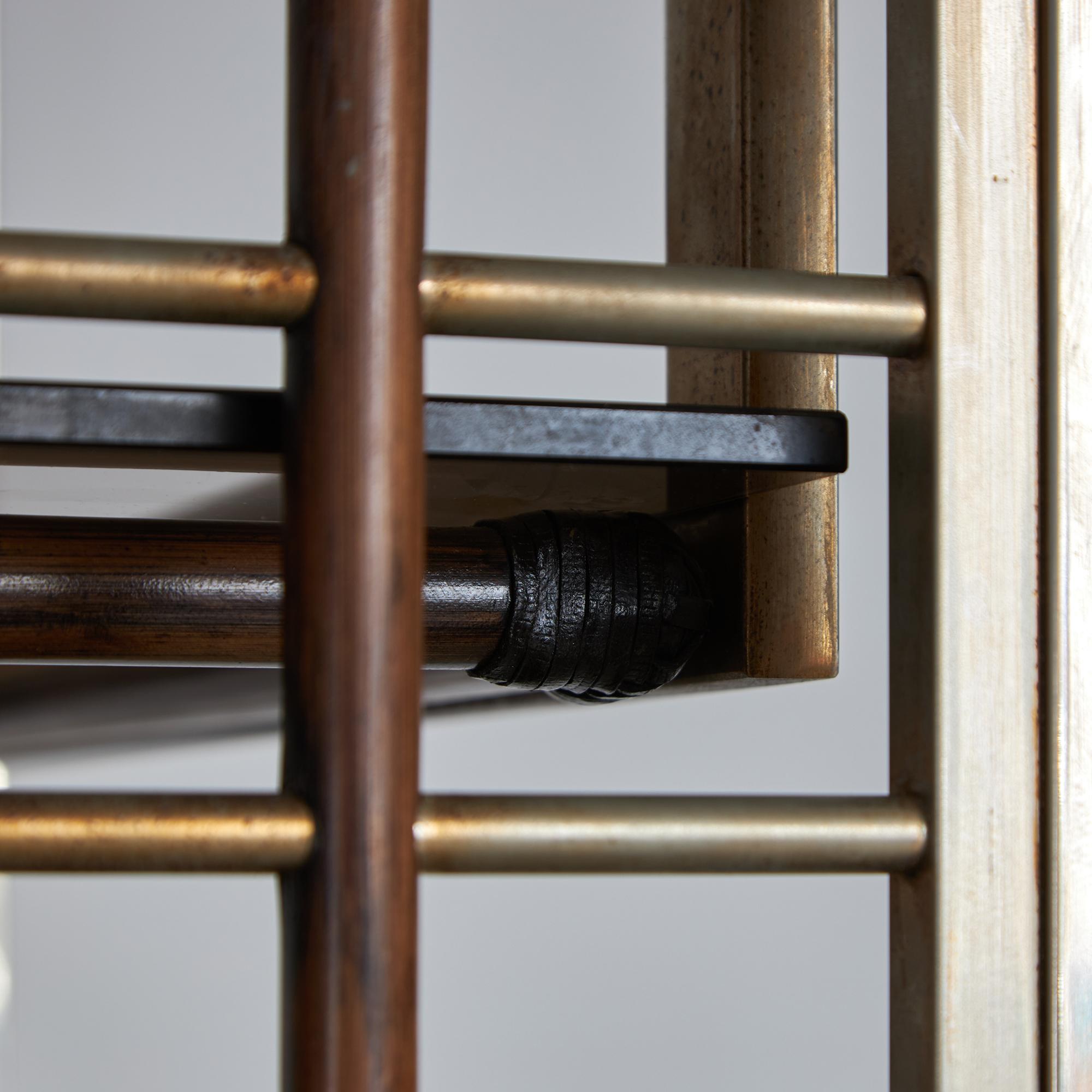 Alberto Smania Chrome and Bamboo Shelving System, 1967 For Sale at 1stDibs