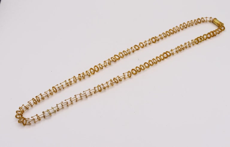 Alberto Zorzi 1980 Geometric Articulated Chain Necklace in 18 Karat ...