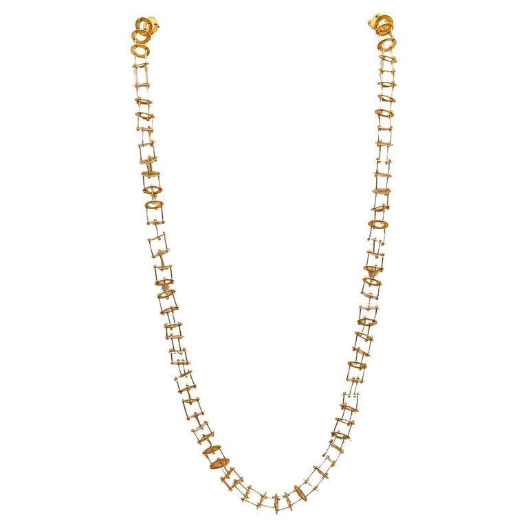 Alberto Zorzi 1980 Geometric Articulated Chain Necklace in 18 Karat ...