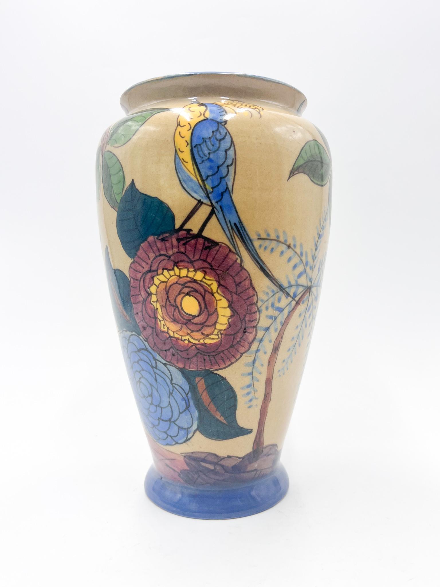 Albisola La Fenice Ceramic Vase by Manlio Trucco from the 1940s at 1stDibs