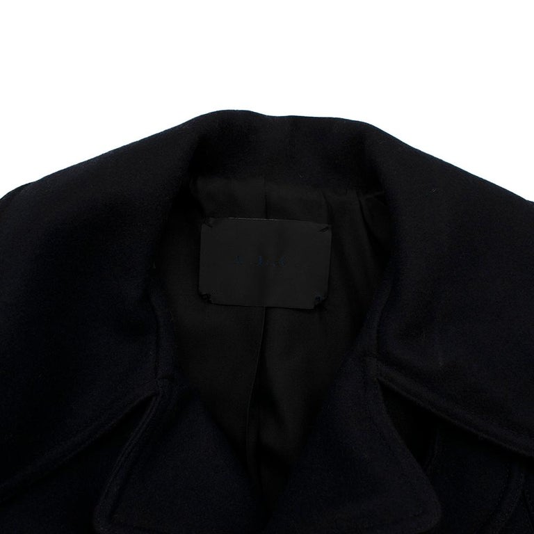 A.L.C. Navy Wool Leather Sleeve Single Breasted Jacket US6 For Sale at ...