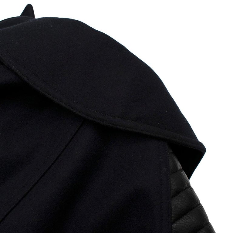 A.L.C. Navy Wool Leather Sleeve Single Breasted Jacket US6 For Sale at ...