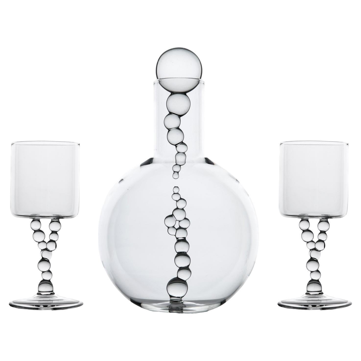 Set 16 Sinclaire Hand Blown Green Cut to Clear Wine Goblets with ...