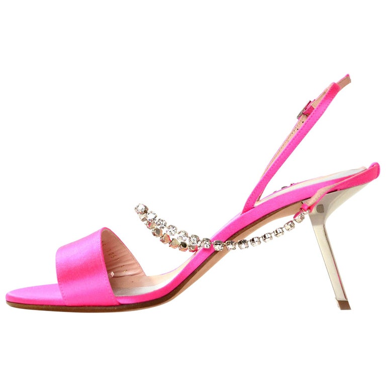 Alchimia di Ballin Pink Satin Pethia 80 Sandals sz 39 rt. $845 For Sale ...