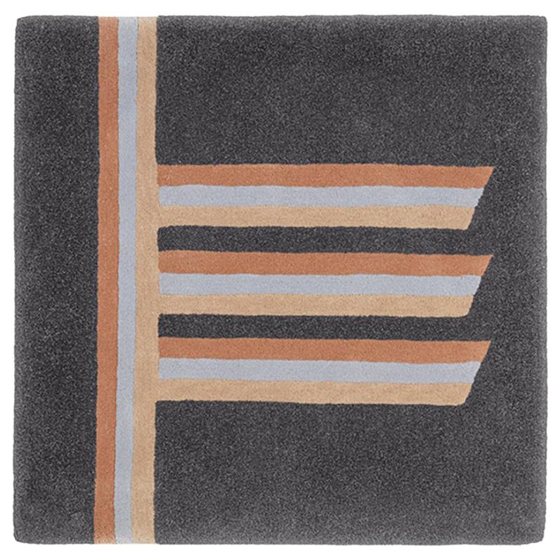 "Alder" Brown, Grey, Beige Wool Tree Alphabet Carpet or Tapestry by ...