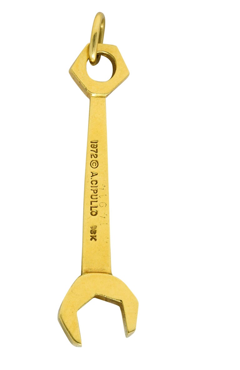 Aldo Cipullo 18 Karat Yellow Gold 1972 Wrench Vintage Pendant at 1stDibs