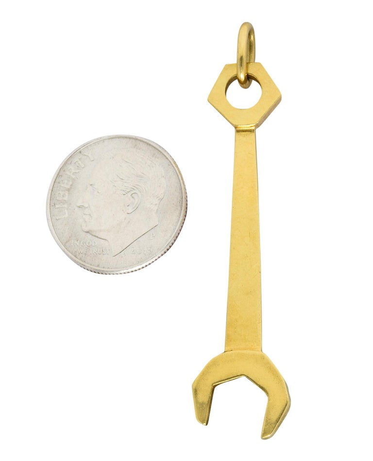 Aldo Cipullo 18 Karat Yellow Gold 1972 Wrench Vintage Pendant at 1stDibs