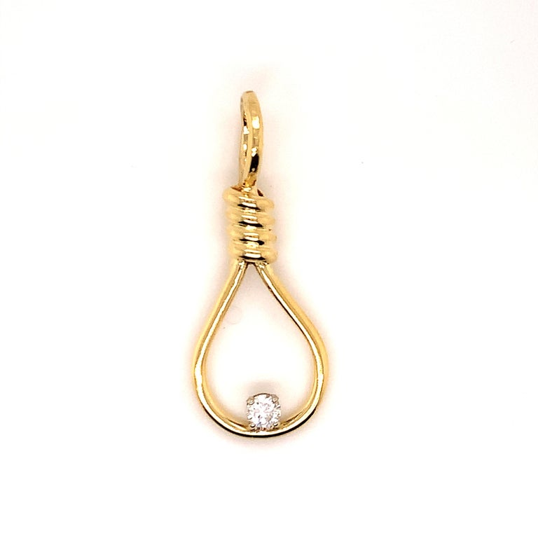 Aldo Cipullo Gold and Diamond Noose Charm For Sale at 1stDibs
