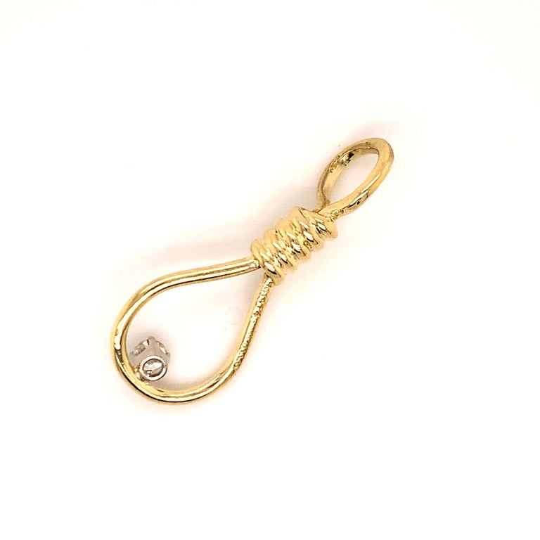 Aldo Cipullo Gold and Diamond Noose Charm For Sale at 1stDibs