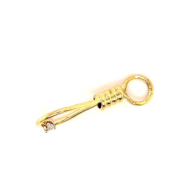 Aldo Cipullo Gold and Diamond Noose Charm For Sale at 1stDibs