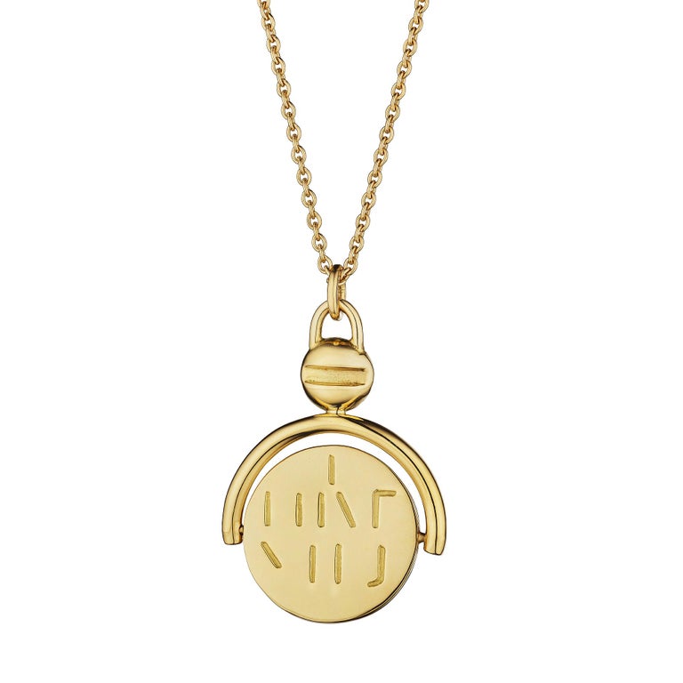 Aldo Cipullo Modernist Gold I LOVE YOU Spinning Disc Pendant Necklace ...