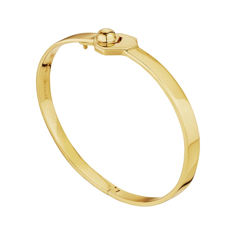 Aldo Cipullo Modernist Gold Wrench Bangle Bracelet For Sale at 1stDibs