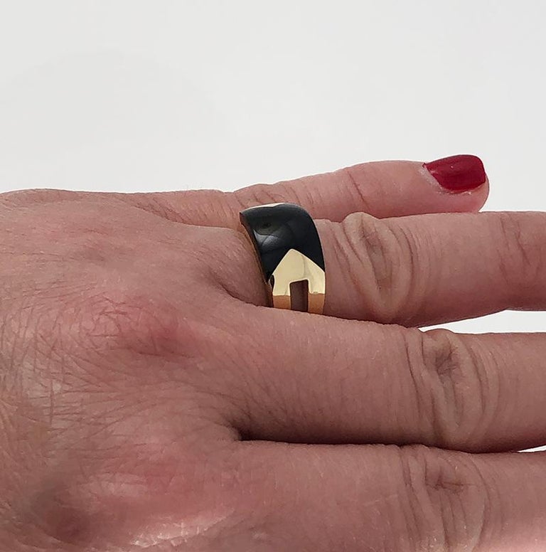 Aldo Cipullo Onyx and Gold Ring For Sale at 1stDibs