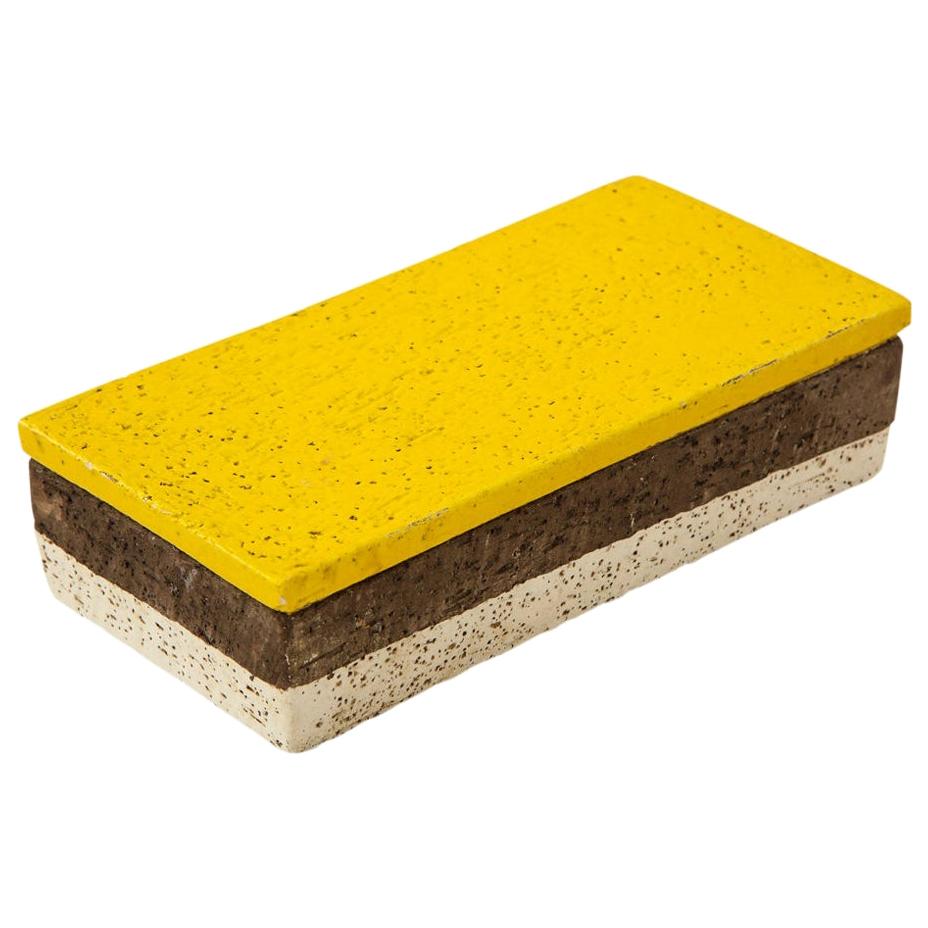 Italian Mid-Century Modern Bitossi Glazed Ceramic, Gold and Brass ...