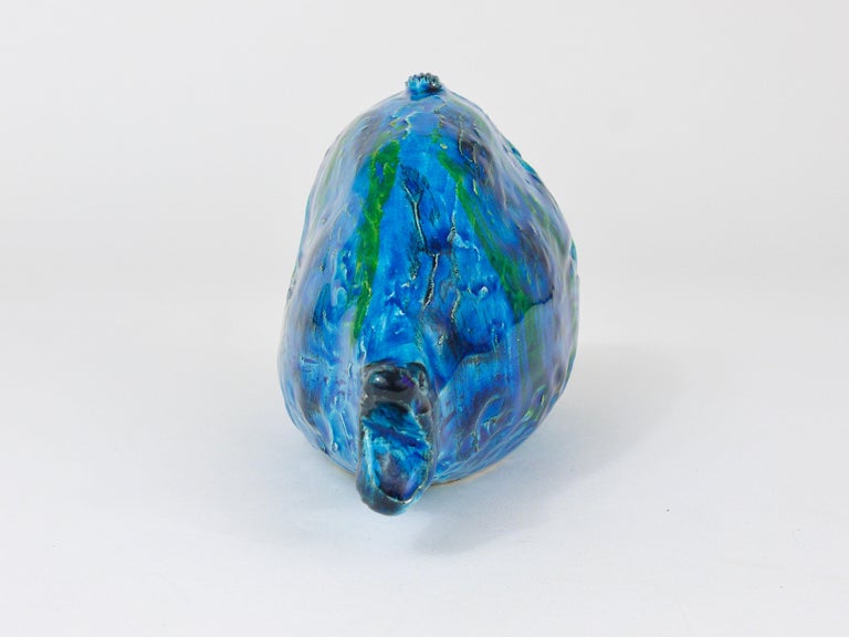 Aldo Londi Bitossi Rimini Blue Glazed Fish Sculpture Figurine, Italy ...