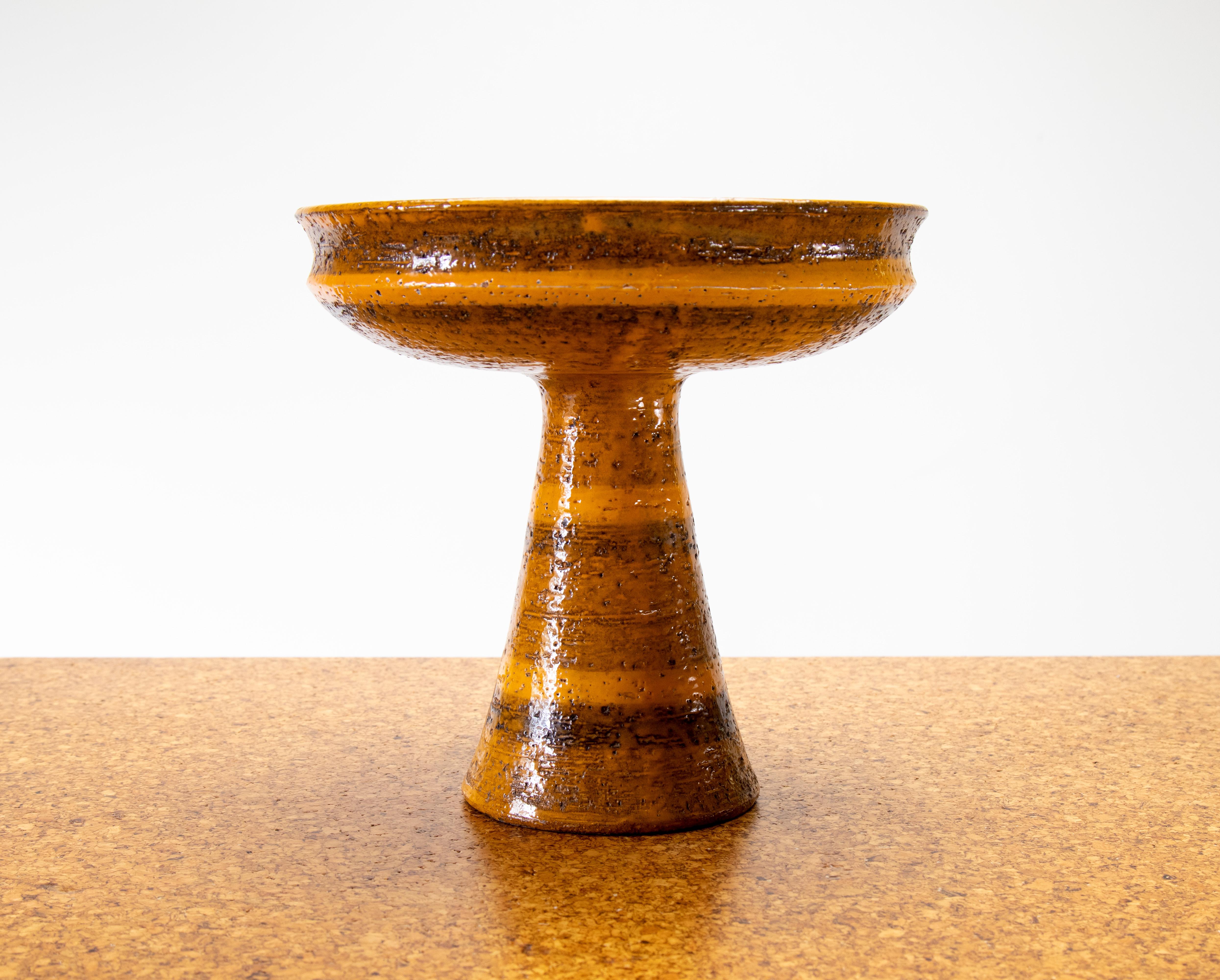 Aldo Londi for Bitossi Italian Footed Compote Bowl Orange Made in Italy ...