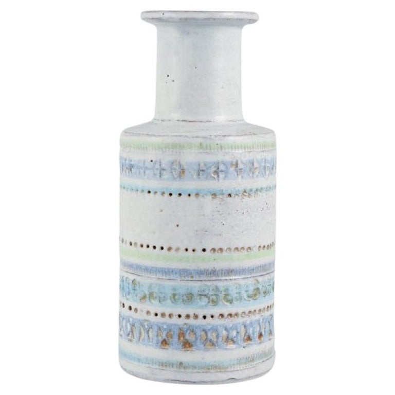 Aldo Londi for Bitossi, Italy, Cylindrical Vase in Glazed Ceramic ...