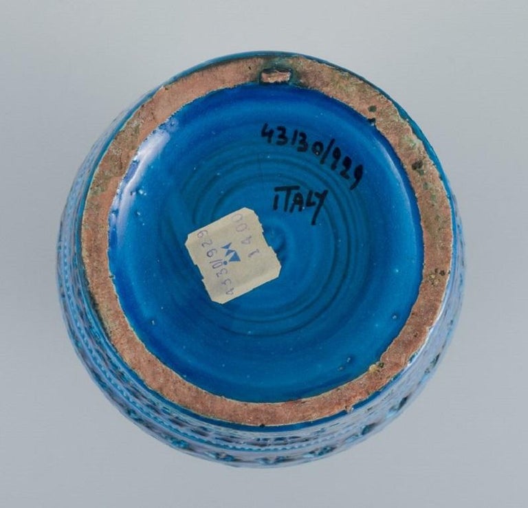 Aldo Londi for Bitossi, Large Vase in Rimini Blue Glazed Ceramic with ...