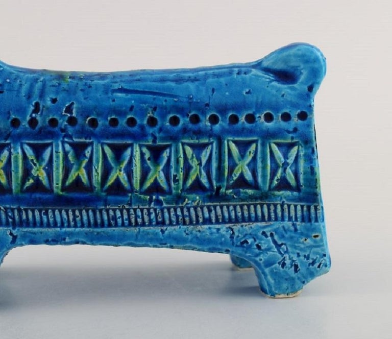 Aldo Londi for Bitossi, Ram in Rimini-Blue Glazed Ceramics, 1960s at ...