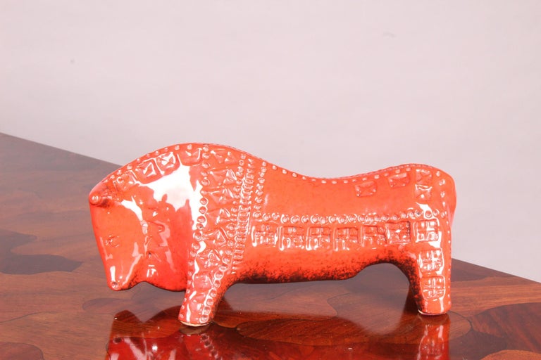 Aldo Londi for Bitossi Red Ceramic Bull For Sale at 1stDibs | bitossi ...