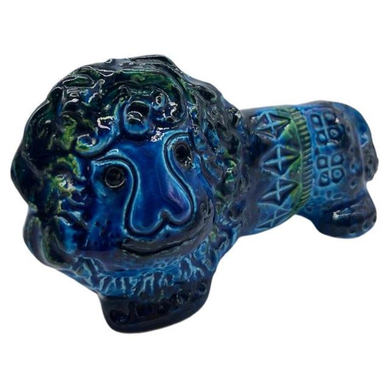 Aldo Londi Lion Figurine, Blue Glazed, Bitossi, Mid 20th Century For ...