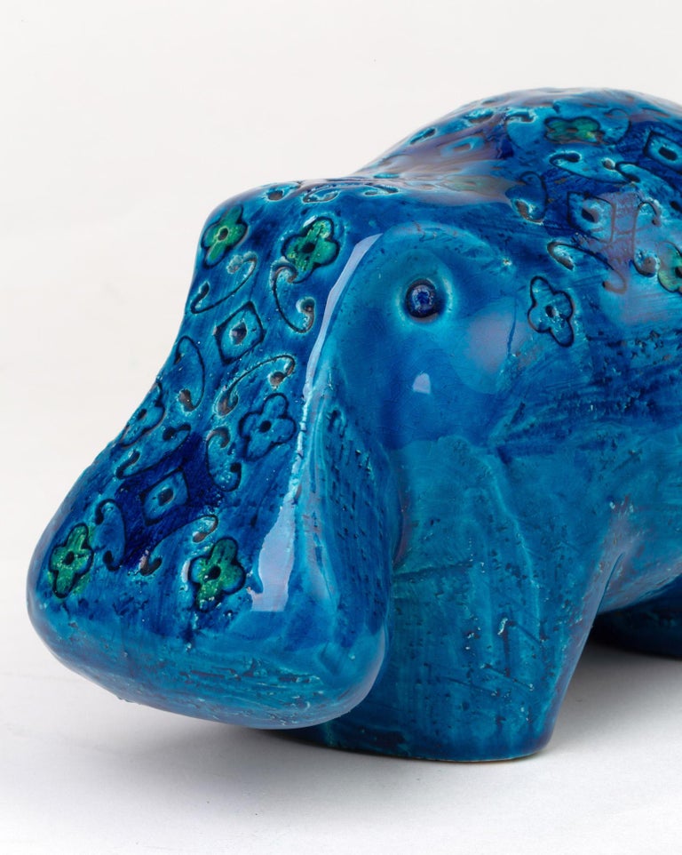Aldo Londi Midcentury Bitossi Rimini Blu Pottery Hippopotamus Figure at ...