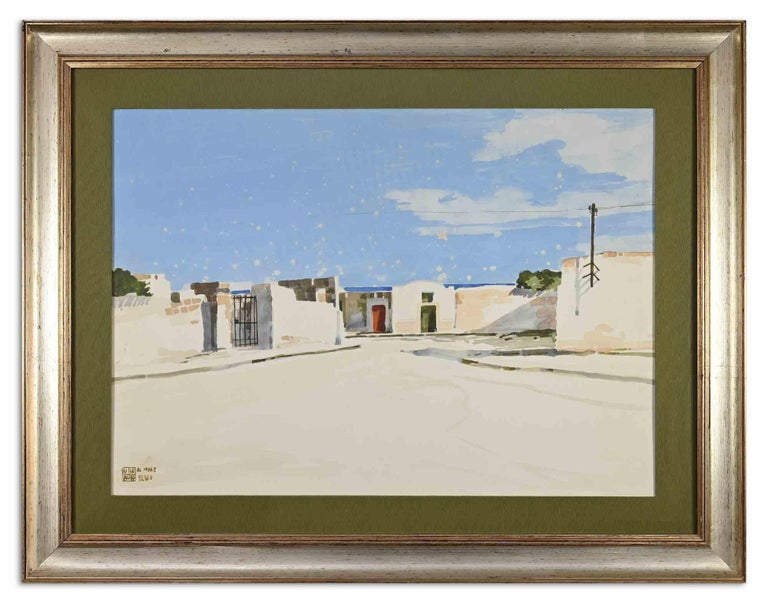 Aldo Riso - At the Beach - Tempera and Watercolour by Aldo Riso - 1970s ...