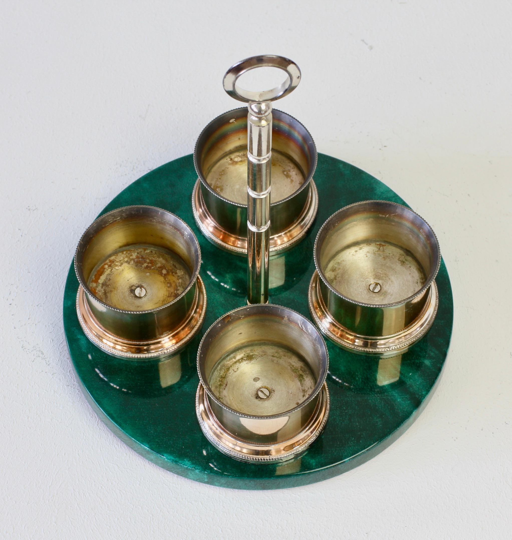 Aldo Tura 1960s Vintage Midcentury Condiments Stand in Green Italian ...