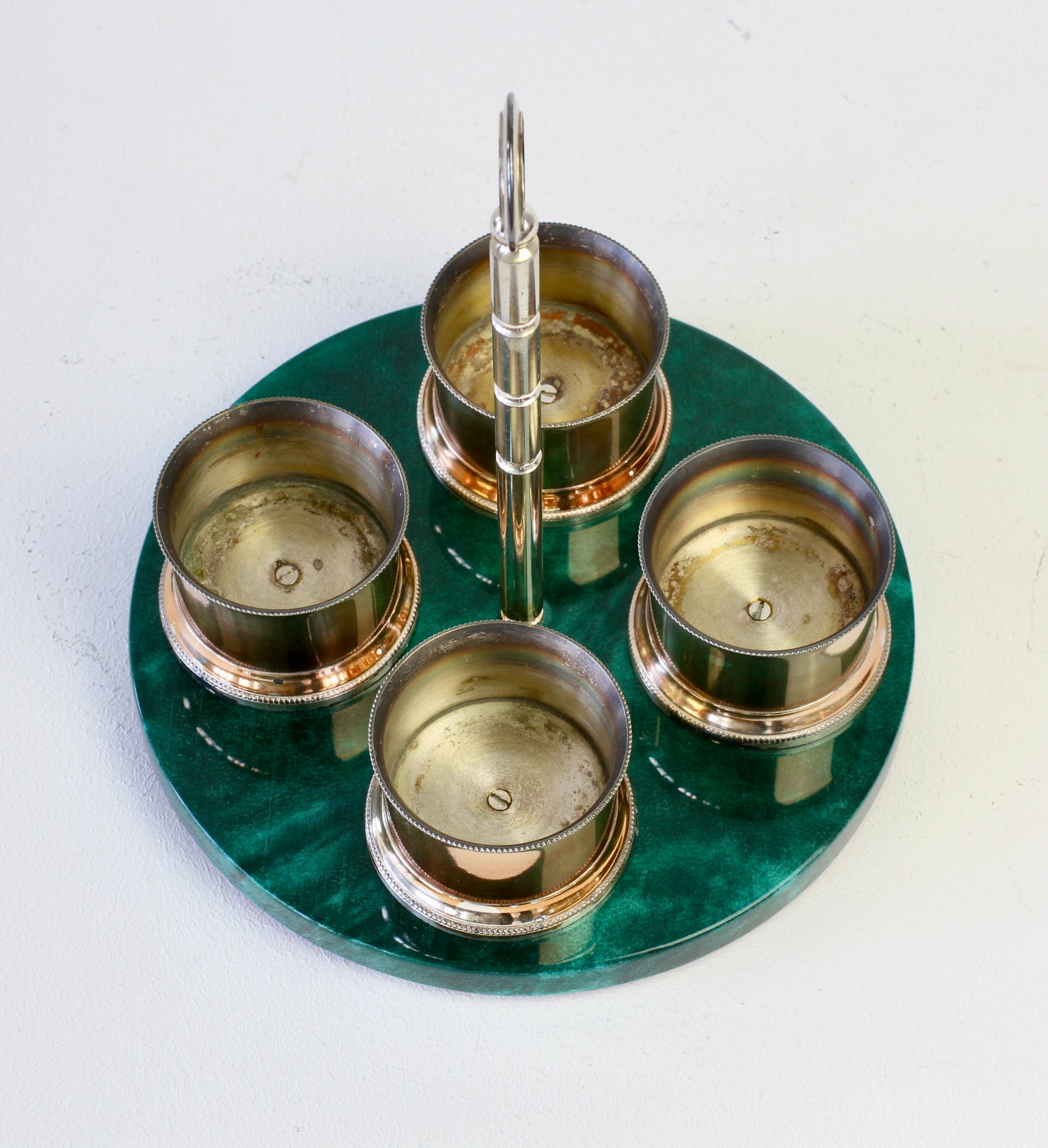 Aldo Tura 1960s Vintage Midcentury Condiments Stand in Green Italian ...