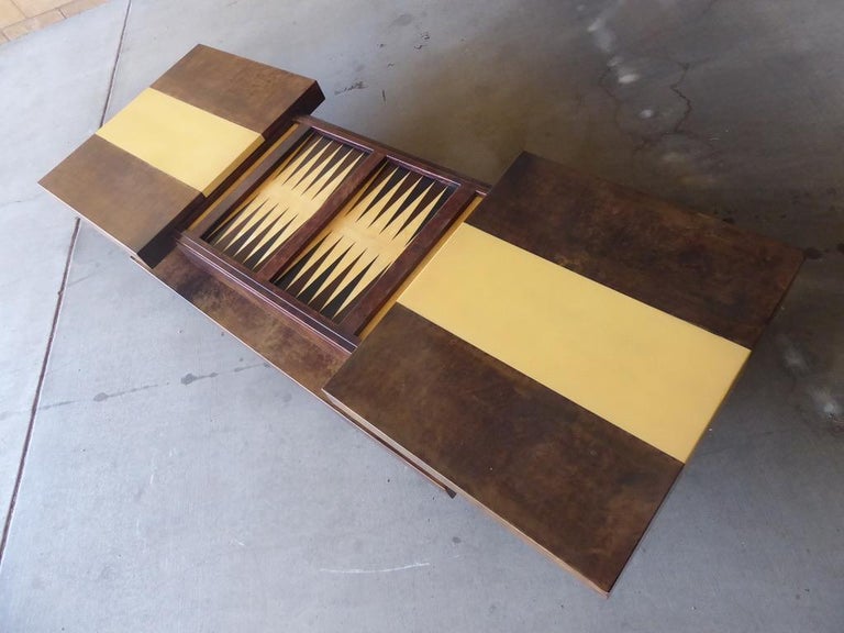 Aldo Tura Backgammon Coffee Table/Games Table, 1970s at 1stDibs