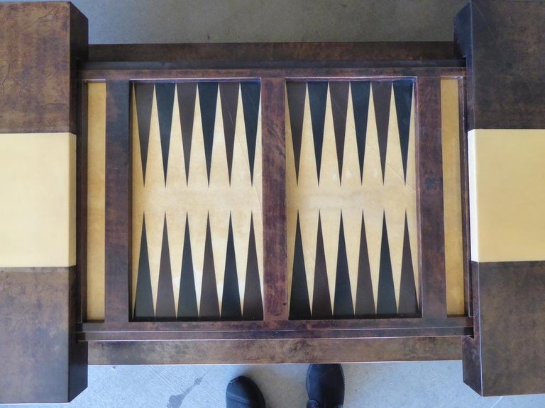 Aldo Tura Backgammon Coffee Table/Games Table, 1970s at 1stDibs