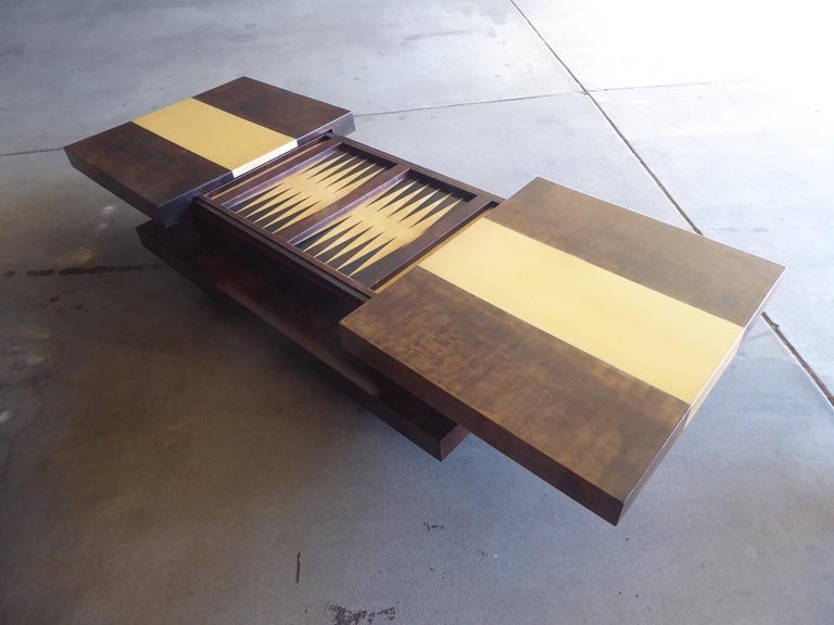 Aldo Tura Backgammon Coffee Table/Games Table, 1970s at 1stdibs