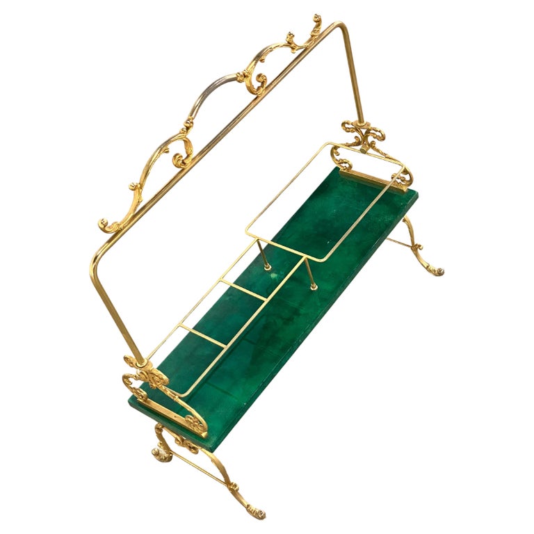 Aldo Tura Goatskin Bottle and Glass Holder For Sale at 1stDibs