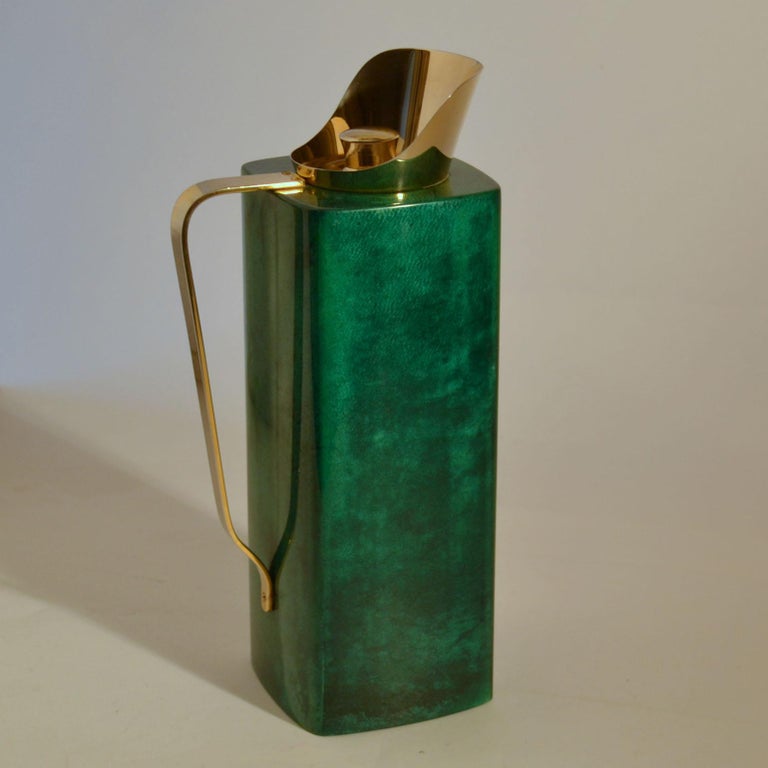 Thermos Flask Aldo Tura Green Parchment at 1stDibs